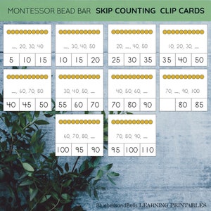 Montessori Bead Bar Skip Counting Clip Cards. Multiplication ...
