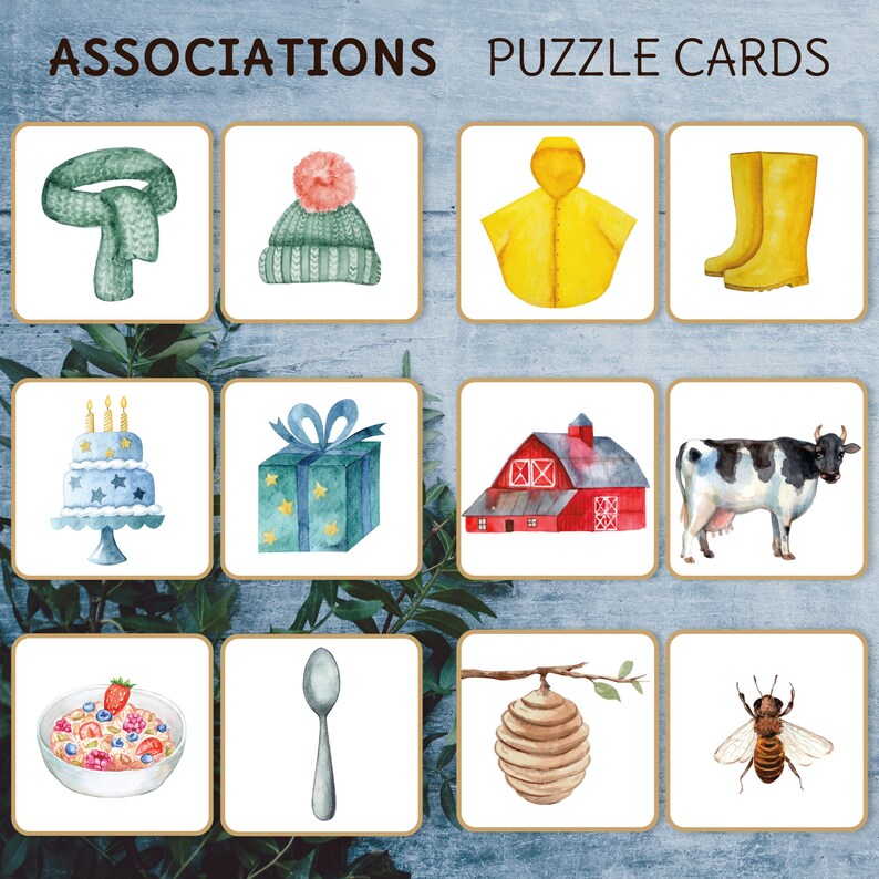 Preschool Printable Puzzle Association. What Goes Together - Etsy