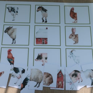 Farm Puzzle Printable. Animal Halves Matching Activity for Toddlers and ...