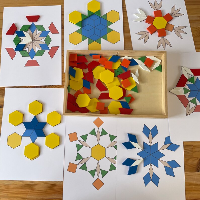 Snowflake Pattern Blocks Templates. Winter Preschool and Kindergarten ...