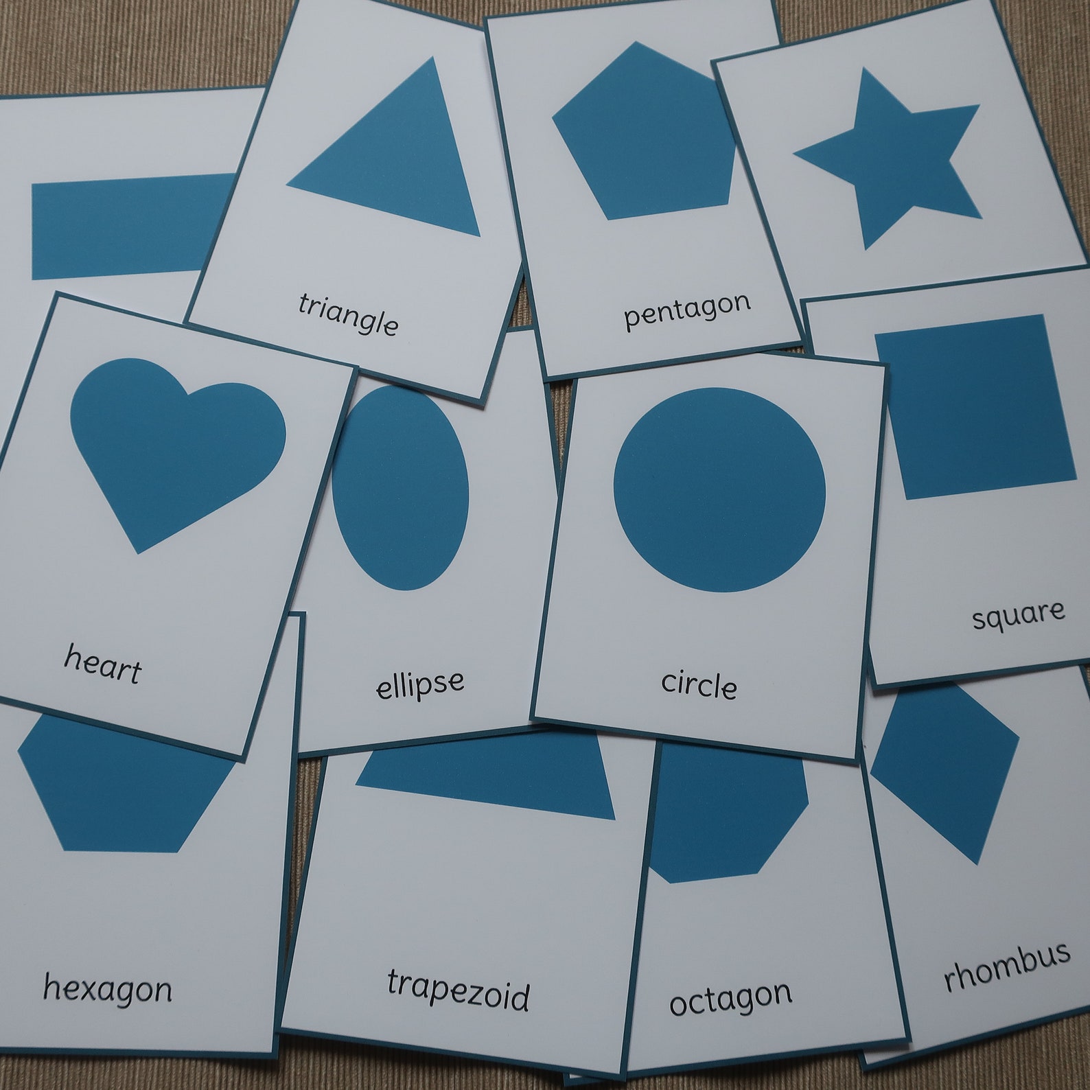 Montessori Printable Shapes Flash Cards. Preschool Matching - Etsy