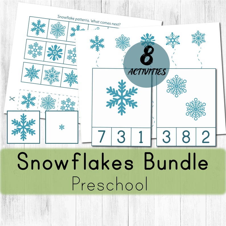 Snowflake Preschool Activities. Montessori Winter Printable. - Etsy
