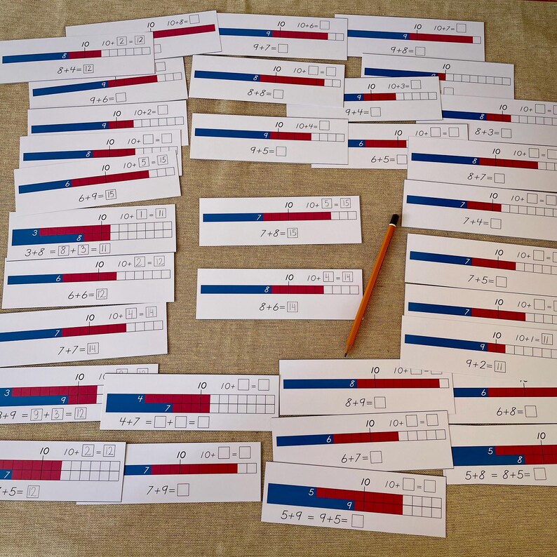 Montessori Addition. Make Ten to Add. Montessori Addition Strip Board ...
