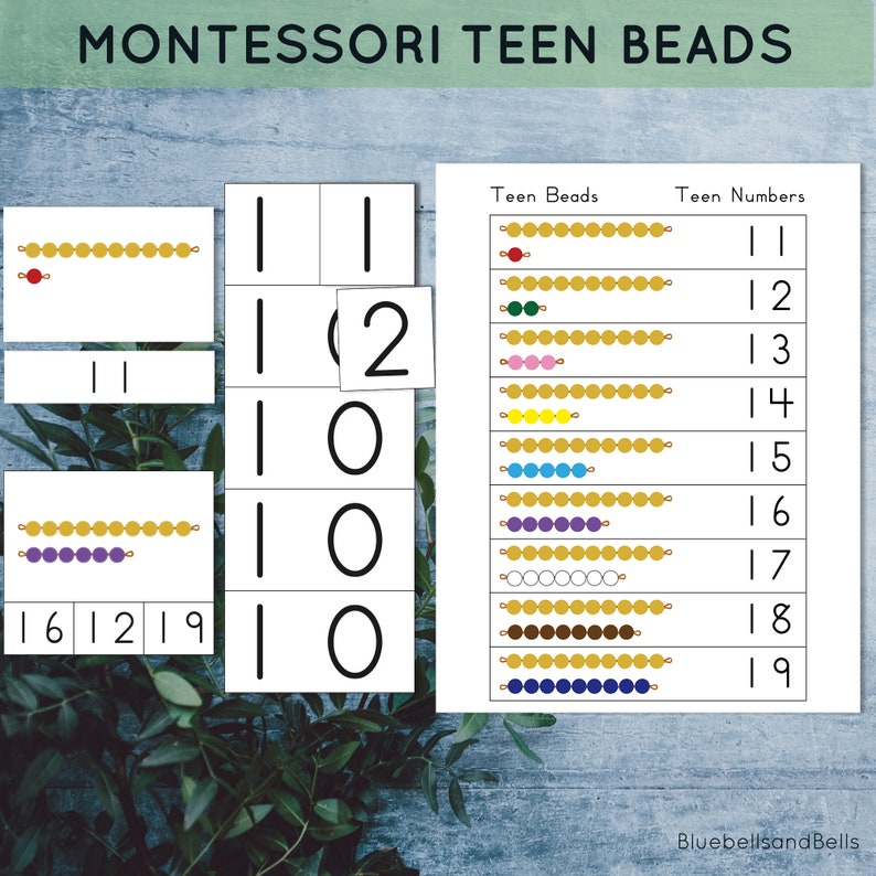 Montessori Teen Beads Printable Cards and Worksheets. - Etsy