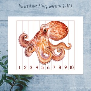 Ocean Animal Preschool Printable Number Sequence Puzzle 1-10 ...