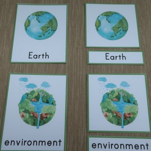 Earth Day Montessori 3 Part Cards. Ecology Vocabulary Cards. Preschool ...