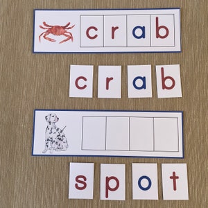 Montessori Printable Moveable Alphabet and CCVC Word Letter Matching ...