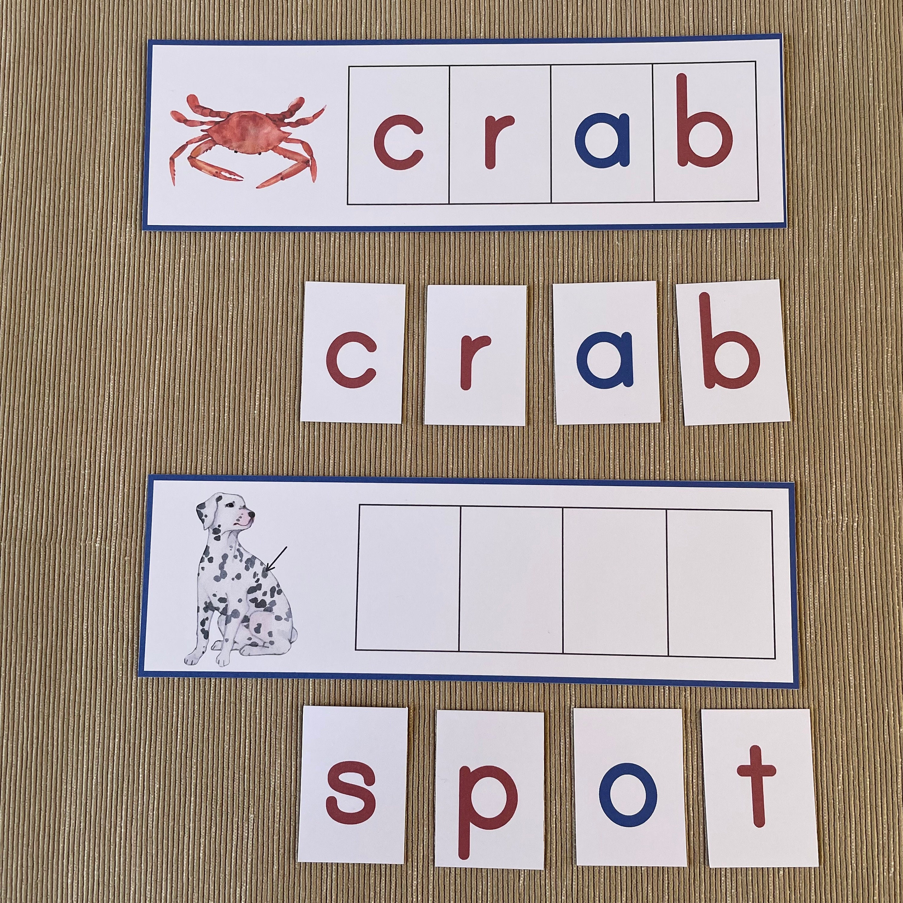 Montessori Printable Moveable Alphabet and CCVC Word Letter Matching ...