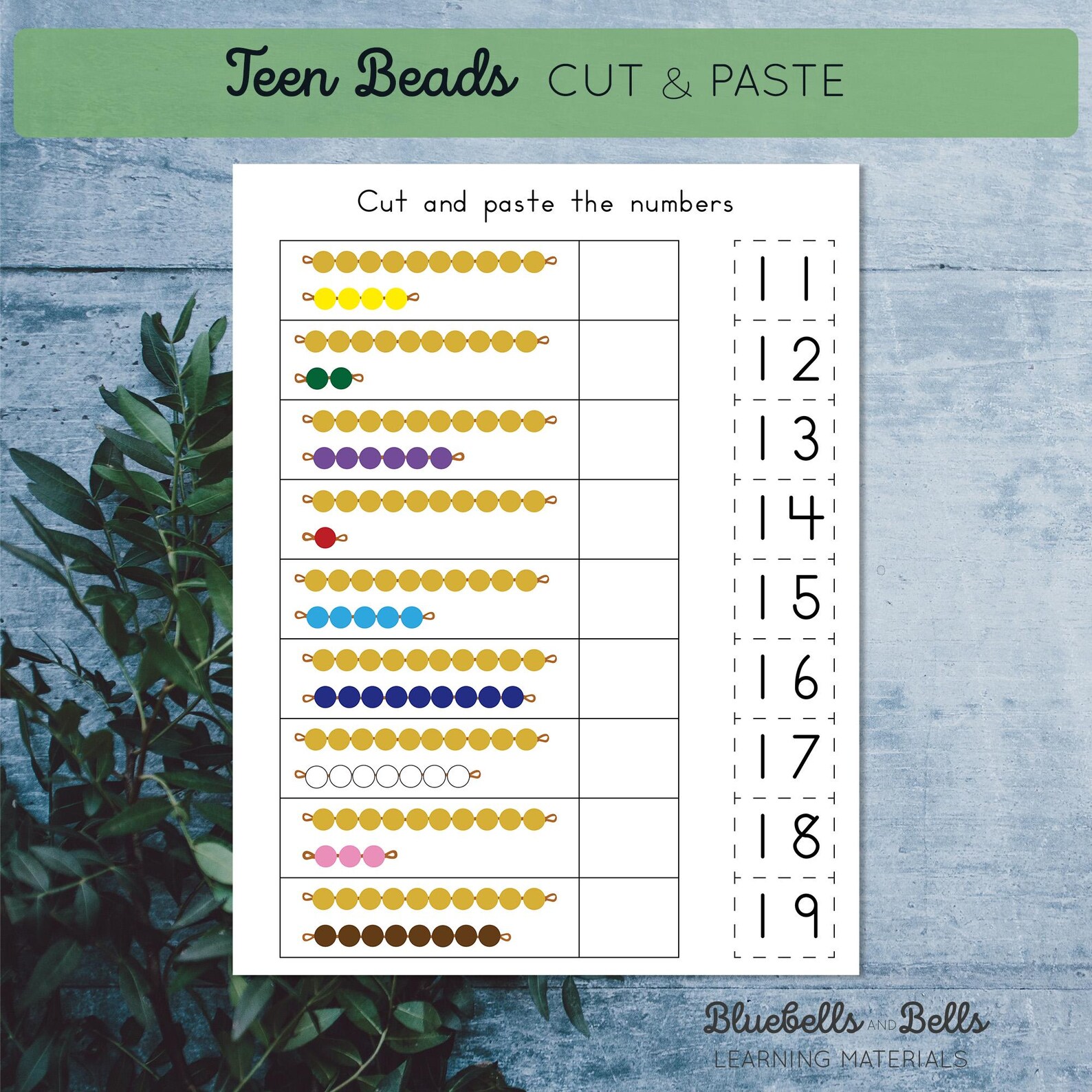 Montessori TEEN Beads and Boards Printable Cards and Worksheets - Etsy