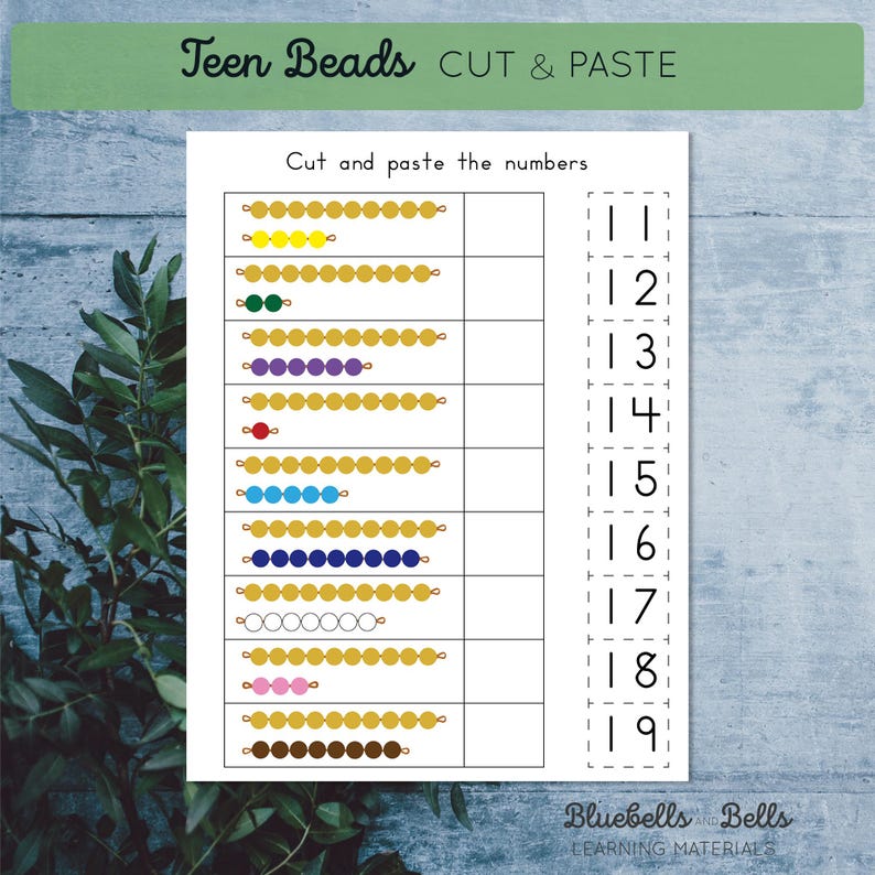 Montessori TEEN Beads and Boards Printable Cards and Worksheets - Etsy