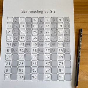 Skip Counting Charts and Worksheets. Kindergarten and 1st Grade Math ...