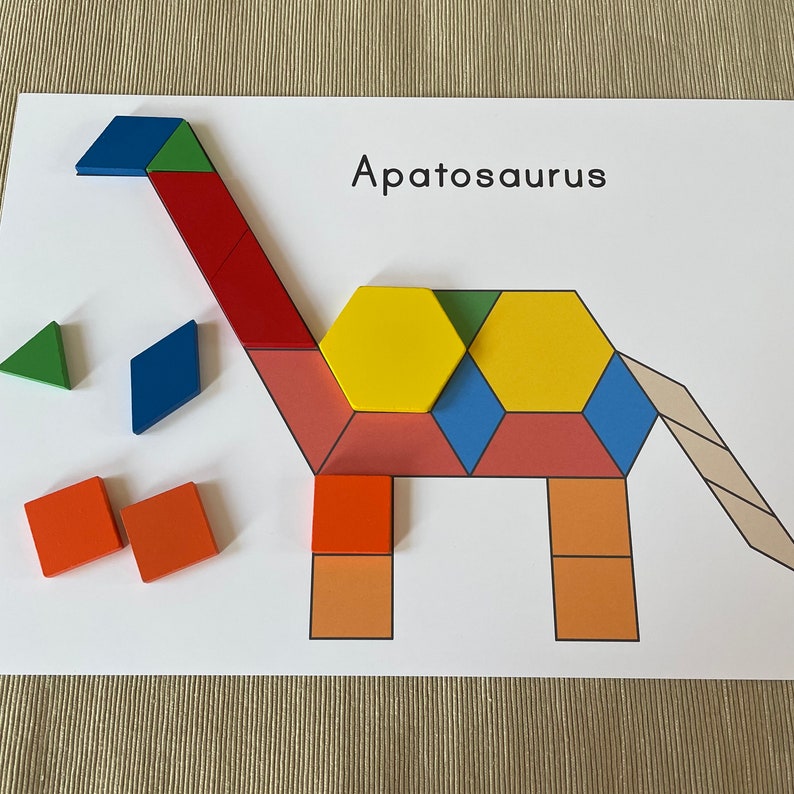 Dinosaur Pattern Blocks Printable Templates. Preschool and Kindergarten ...