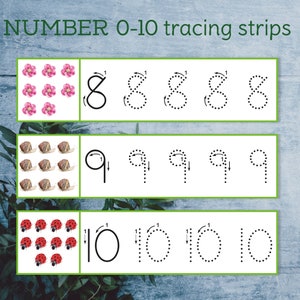 Spring Printable Number Tracing Strips. Spring Preschool and ...