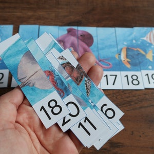 Ocean Preschool Printable Number Sequence 11-20 Puzzle. Montessori ...