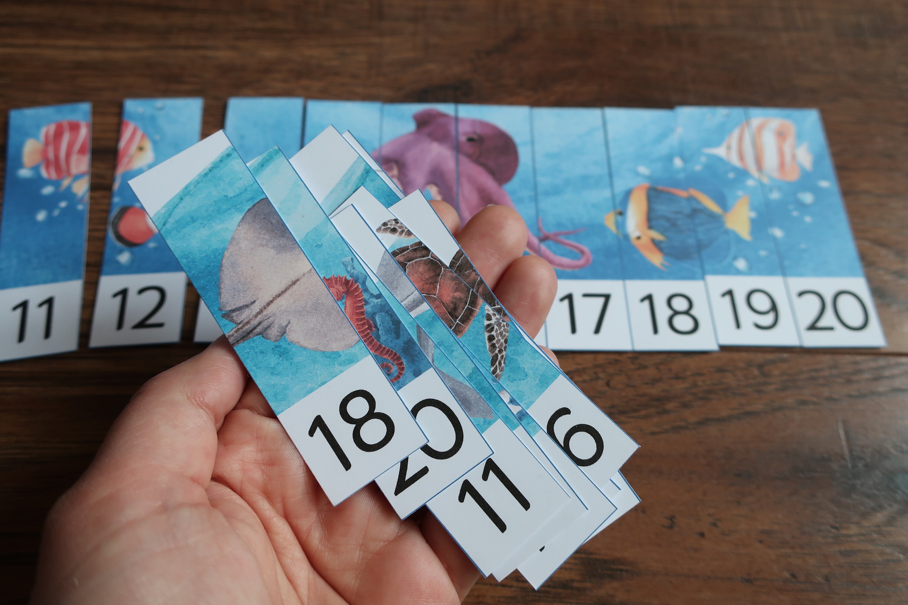 Ocean Preschool Printable Number Sequence 11-20 Puzzle. - Etsy Australia