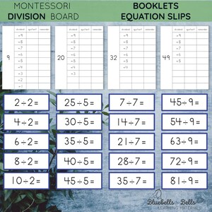 Montessori Division Board Printable Charts, Booklets, Worksheets ...