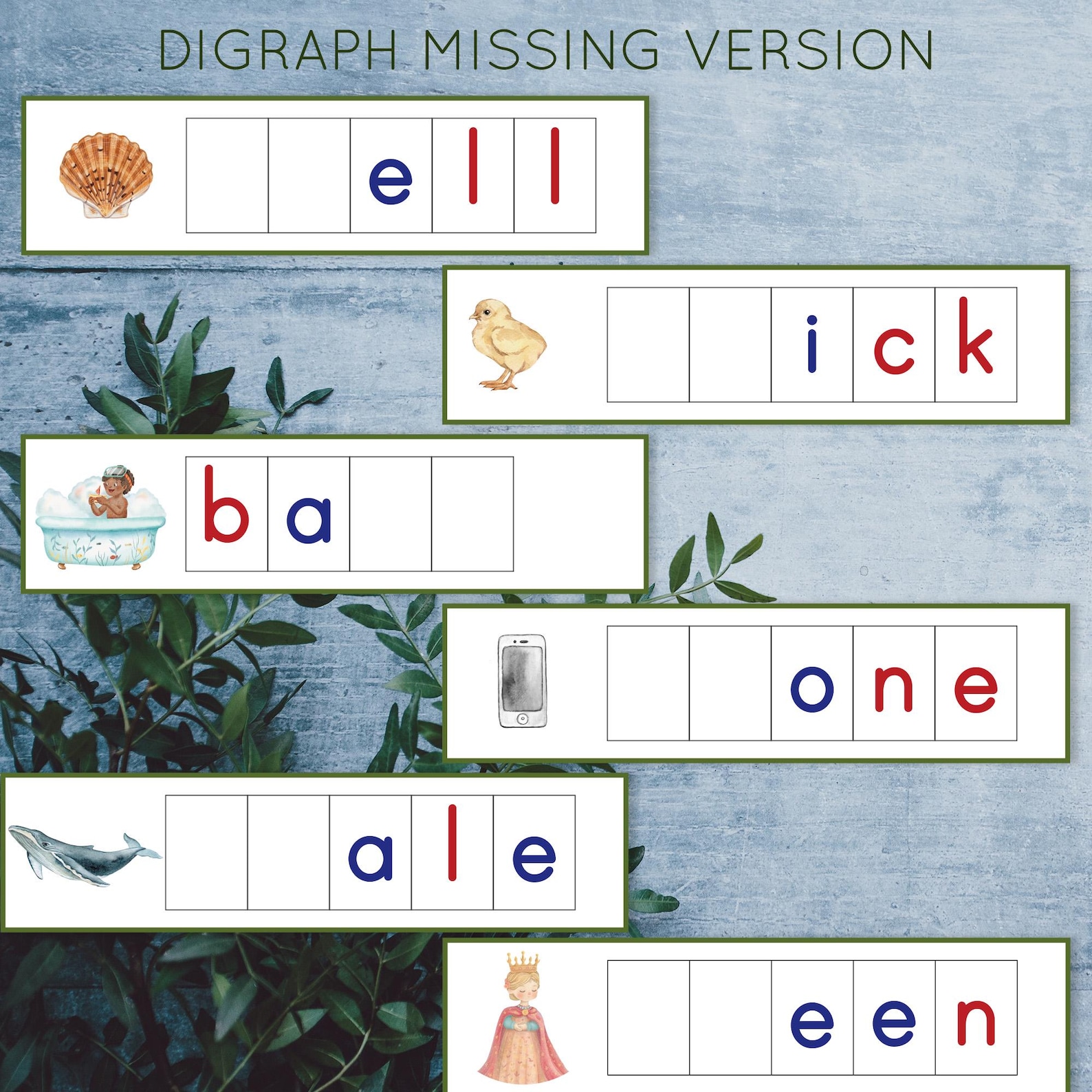 Montessori Moveable Alphabet Digraph Cards. Phonics Printable Activity ...