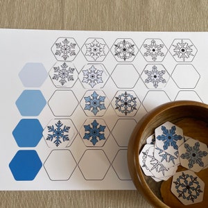 Winter Montessori Printable Snowflake Sorting Activity. Sort by Color ...