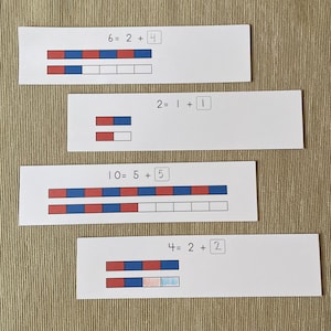 Montessori Number Rods Addition Printable. Missing Addend Equation ...