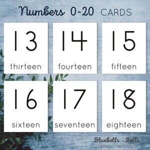 Number Cards 0-20. Printable Number Cards. - Etsy UK