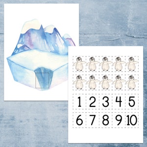 Counting Penguins Montessori Winter Printable. Preschool Winter ...