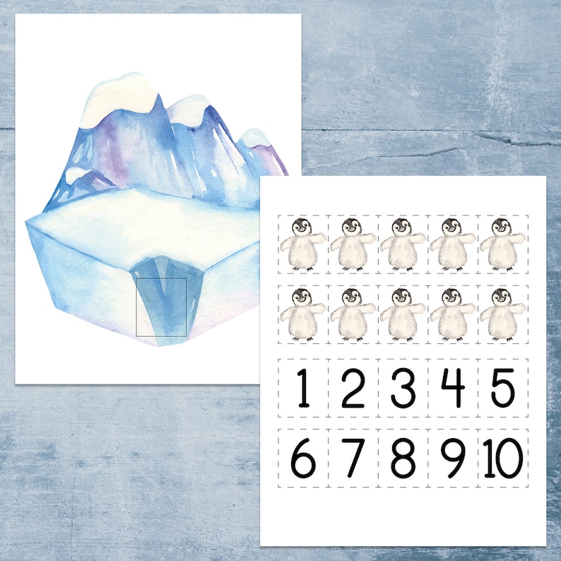 Counting Penguins Montessori Winter Printable. Preschool - Etsy