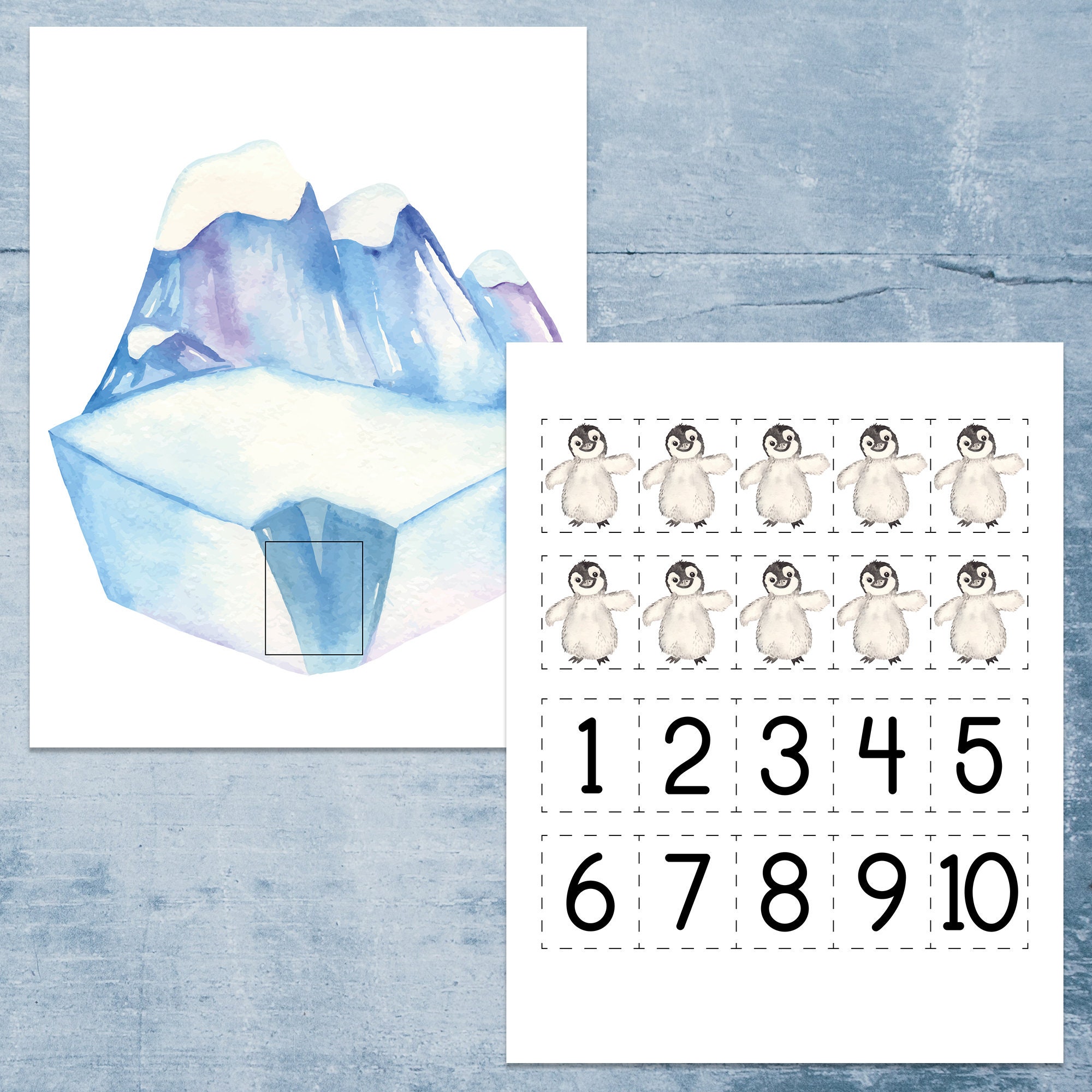 Counting Penguins Montessori Winter Printable. Preschool - Etsy