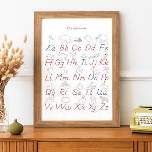 Montessori Phonics Poster D'nealian. Alphabet Printable Classroom. - Etsy