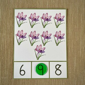 Flower Preschool Printable Count and Clip Cards 1-10. Montessori Spring ...