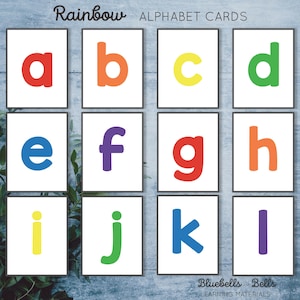Alphabet Cards. Rainbow Letter Flash Cards Printable. Toddler and ...
