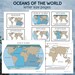 Oceans of the World Cards and Map. Geography Montessori Printable ...