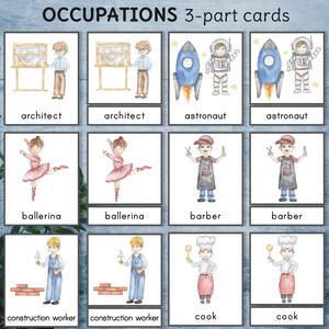 Occupations 3 Part Cards. Montessori Printable Professions Nomenclature ...