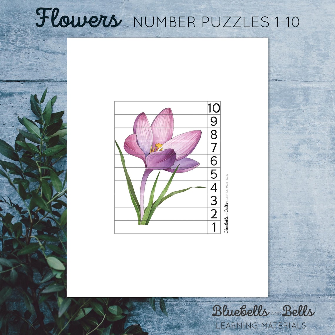 Flower Number Puzzles 1-10. Montessori Spring Printable. Preschool ...