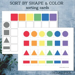 Montessori Preschool Printable Sorting Activity Color and Shape ...
