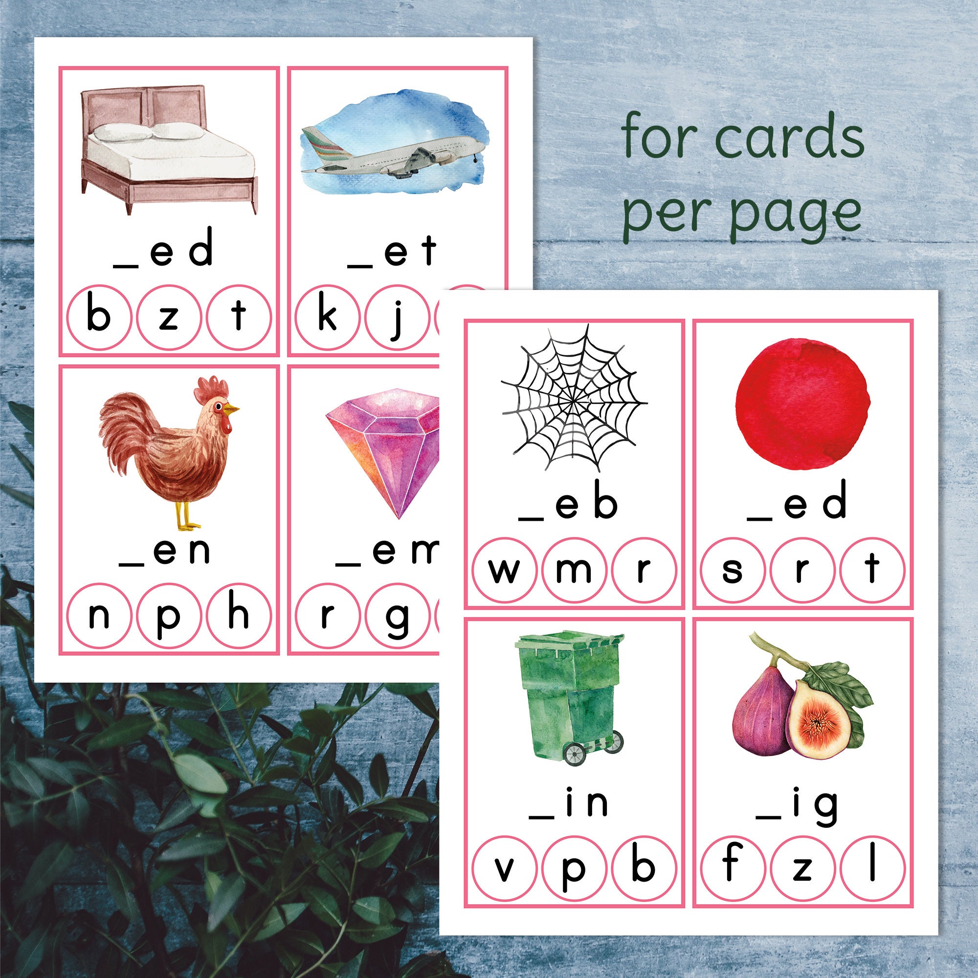 Phonics Printable CVC Word Clip Cards. Beginning Sound - Etsy UK