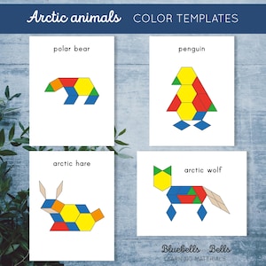 Arctic Animals Pattern Blocks Templates. Antarctic Animals Shape ...