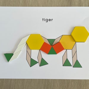 Rainforest Animals Pattern Blocks. Preschool Shape Matching Activity ...