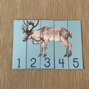 Toddler Arctic Animals Puzzle 1-5 Number. Penguin Printable Math ...