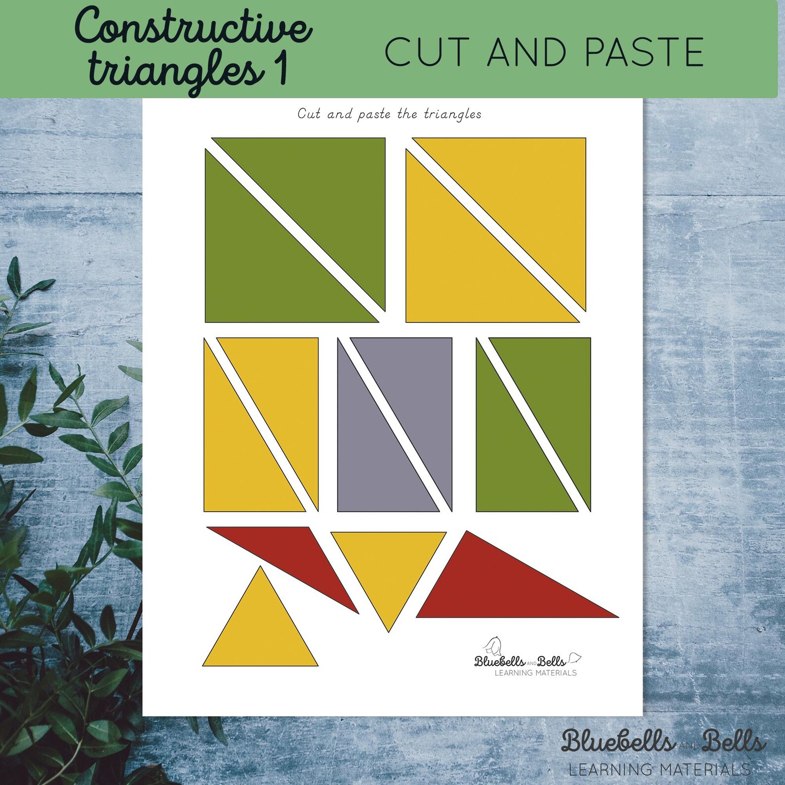 Montessori Constructive Triangles Set 1 Extension Printable Cut and ...