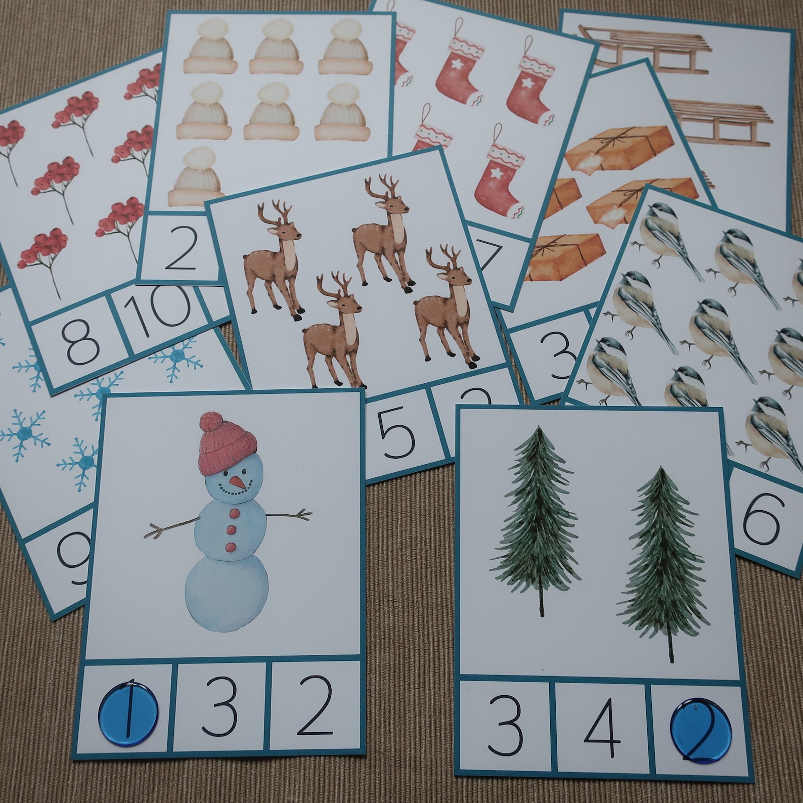 Winter Preschool Printable Count and Clip Cards. Christmas | Etsy