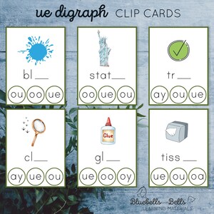 Vowel Digraph Clip Cards - Etsy