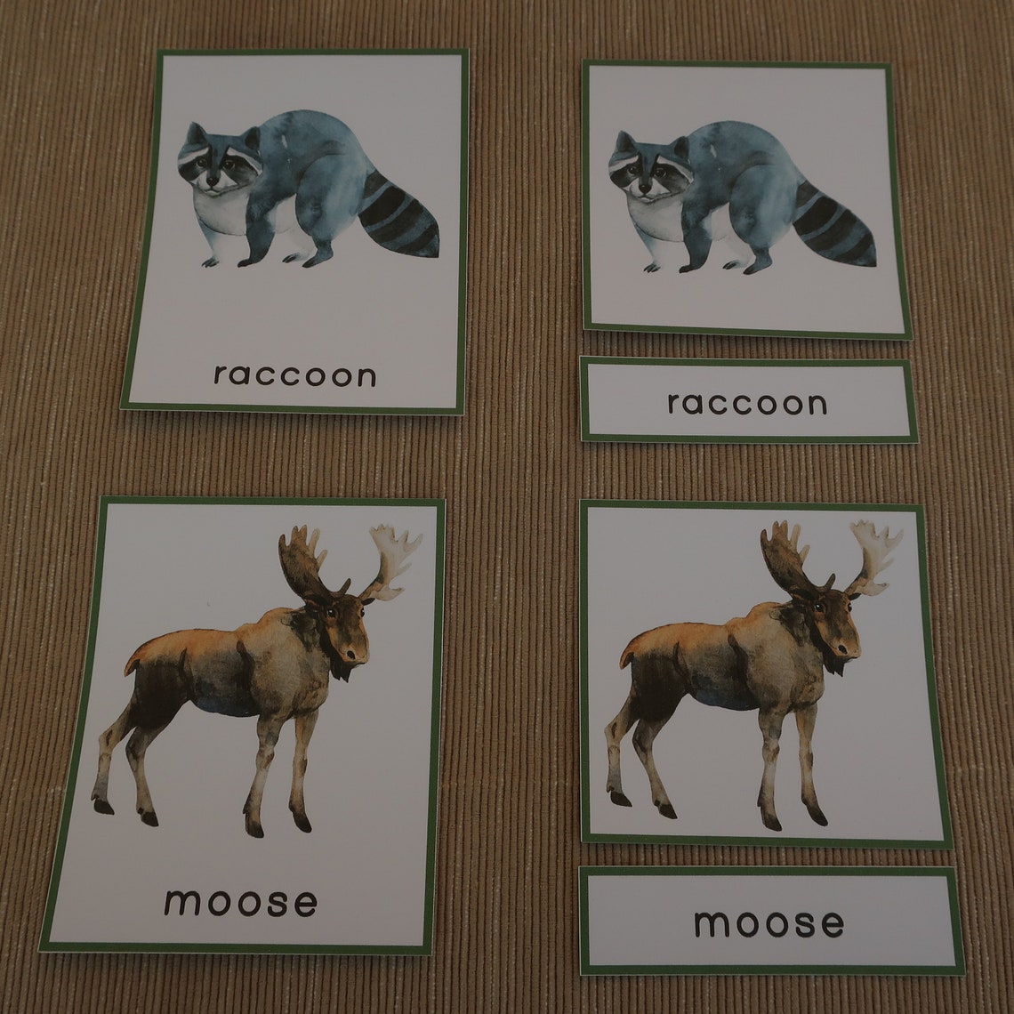 Woodland Animals Montessori 3 Part Cards. Preschool Vocabulary | Etsy
