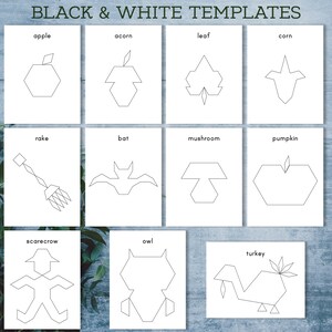 Fall Pattern Blocks Templates. Preschool and Kindergarten Printable ...