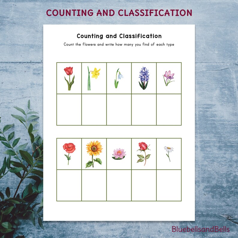 Graphing Printable Flowers. Preschool and Kindergarten Math - Etsy
