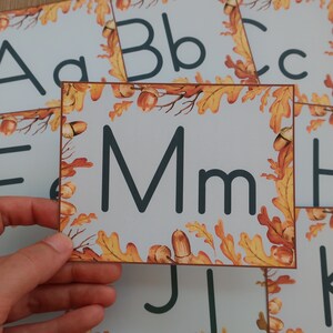 Fall Preschool Printable Letter Cards. Alphabet Classroom Decor for ...
