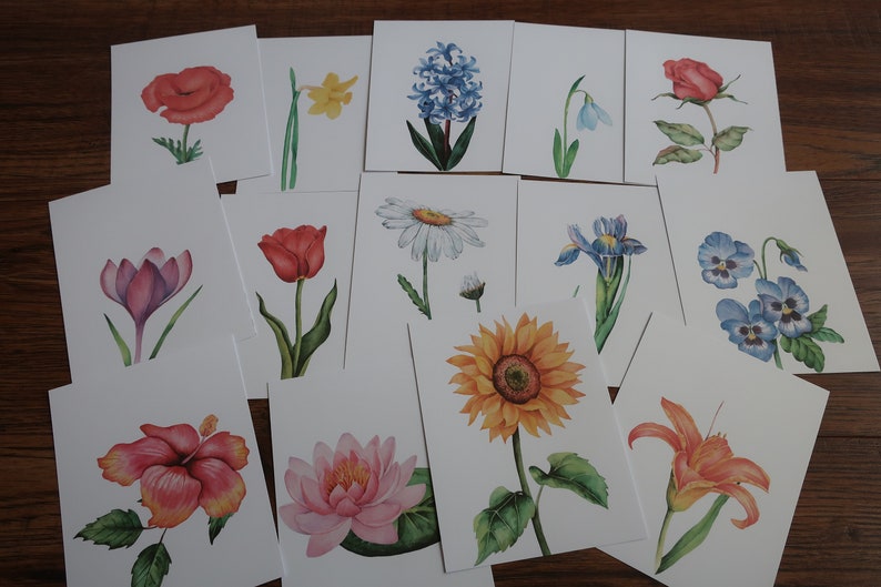 Flower Printable Shadow Matching Cards. Montessori Spring | Etsy