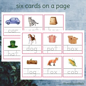 CVC Word Tracing Cards. Montessori Handwriting Practice Printable for ...