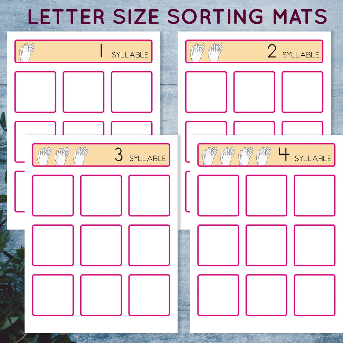 Syllable Sorting Printable Activity. Montessori Preschool and | Etsy