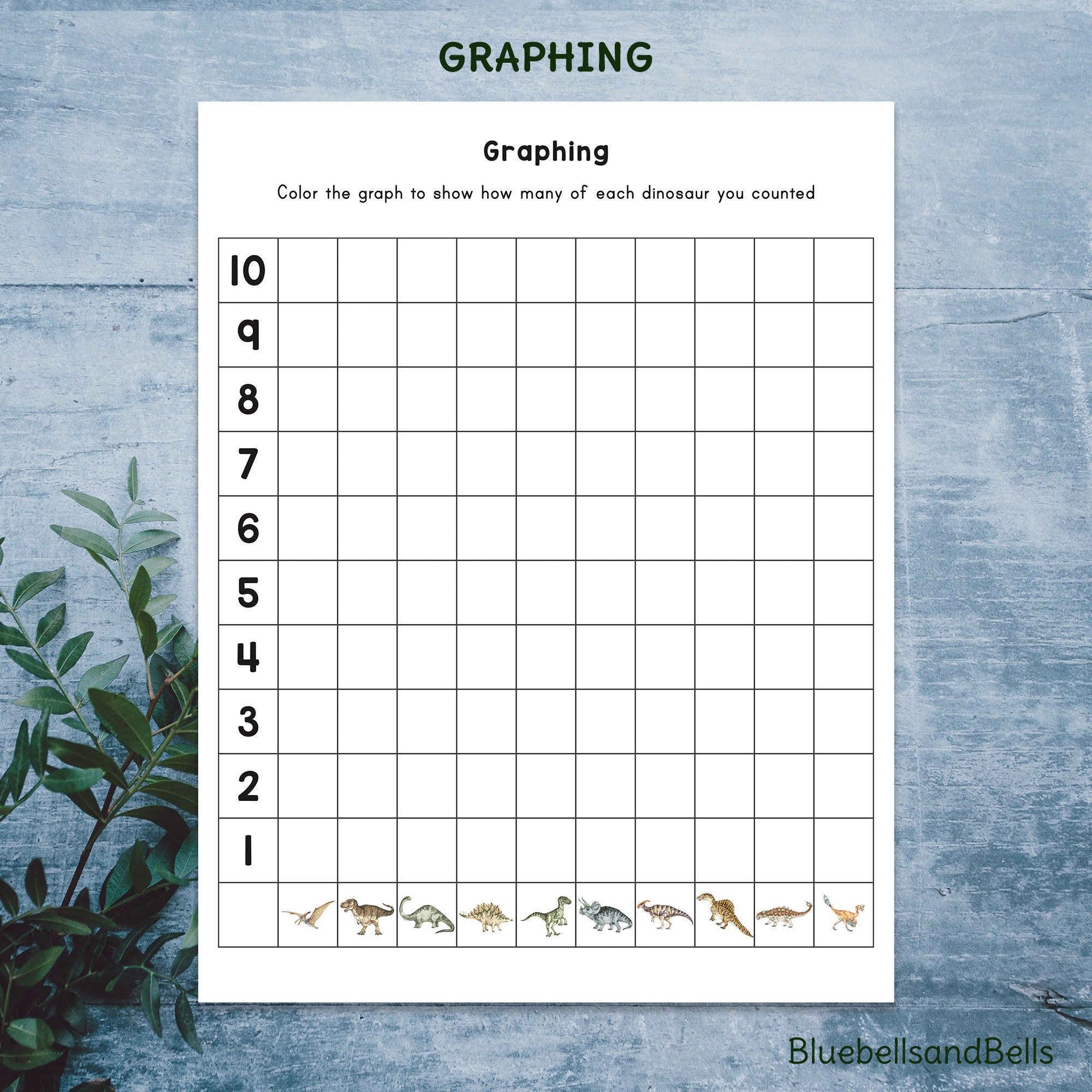 Dinosaur Preschool Graphing Activity. Math Printable for - Etsy