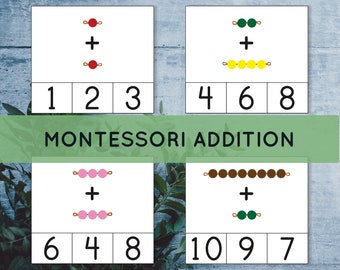 Montessori Winter Printable Addition Clip Cards. Preschool and | Etsy
